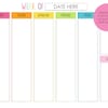Printable EDITABLE Weekly Planner Calendar, 8.5x11, Simple Rainbow - Etsy