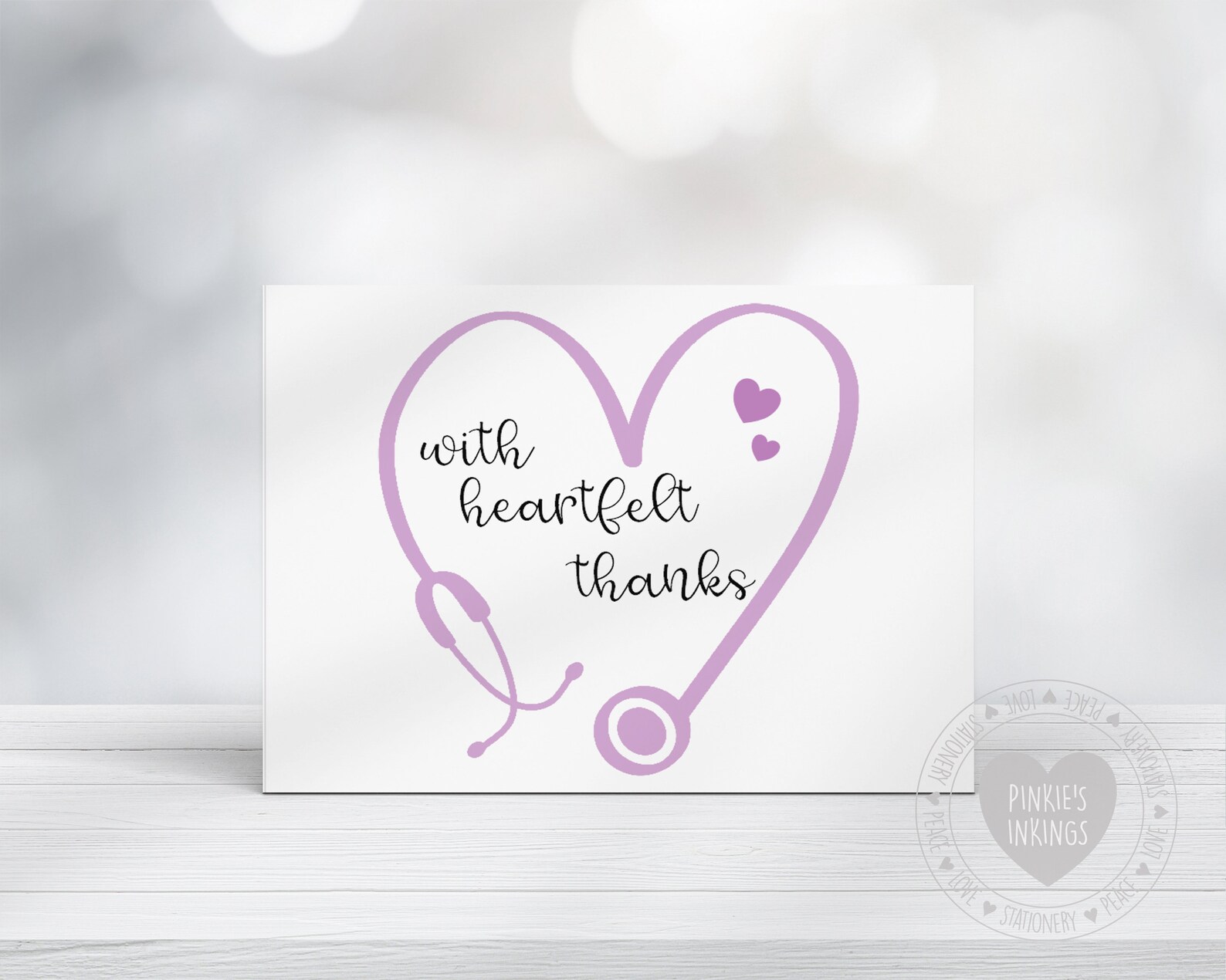 Heart Stethoscope Thank You Cards Set of 8 - Etsy