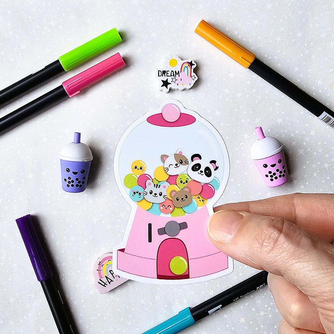 Vinyl Sticker, Gumball Machine, Single Sticker - Etsy
