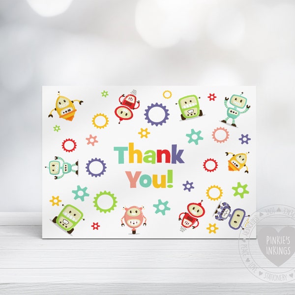 Robot Thank You Cards - Etsy