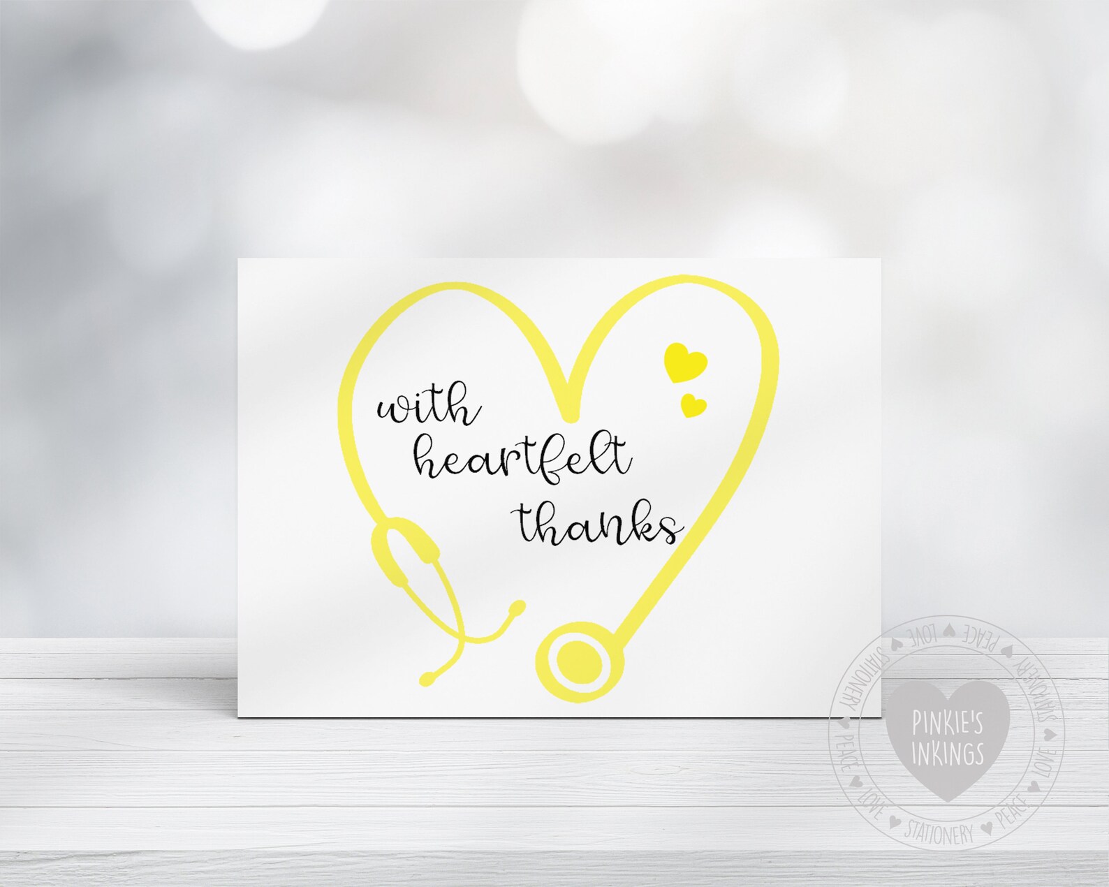 Heart Stethoscope Thank You Cards Set of 8 - Etsy