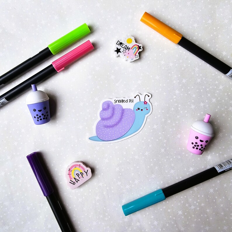 Vinyl Sticker, Kawaii Snail, Snailed It, Single Sticker - Etsy