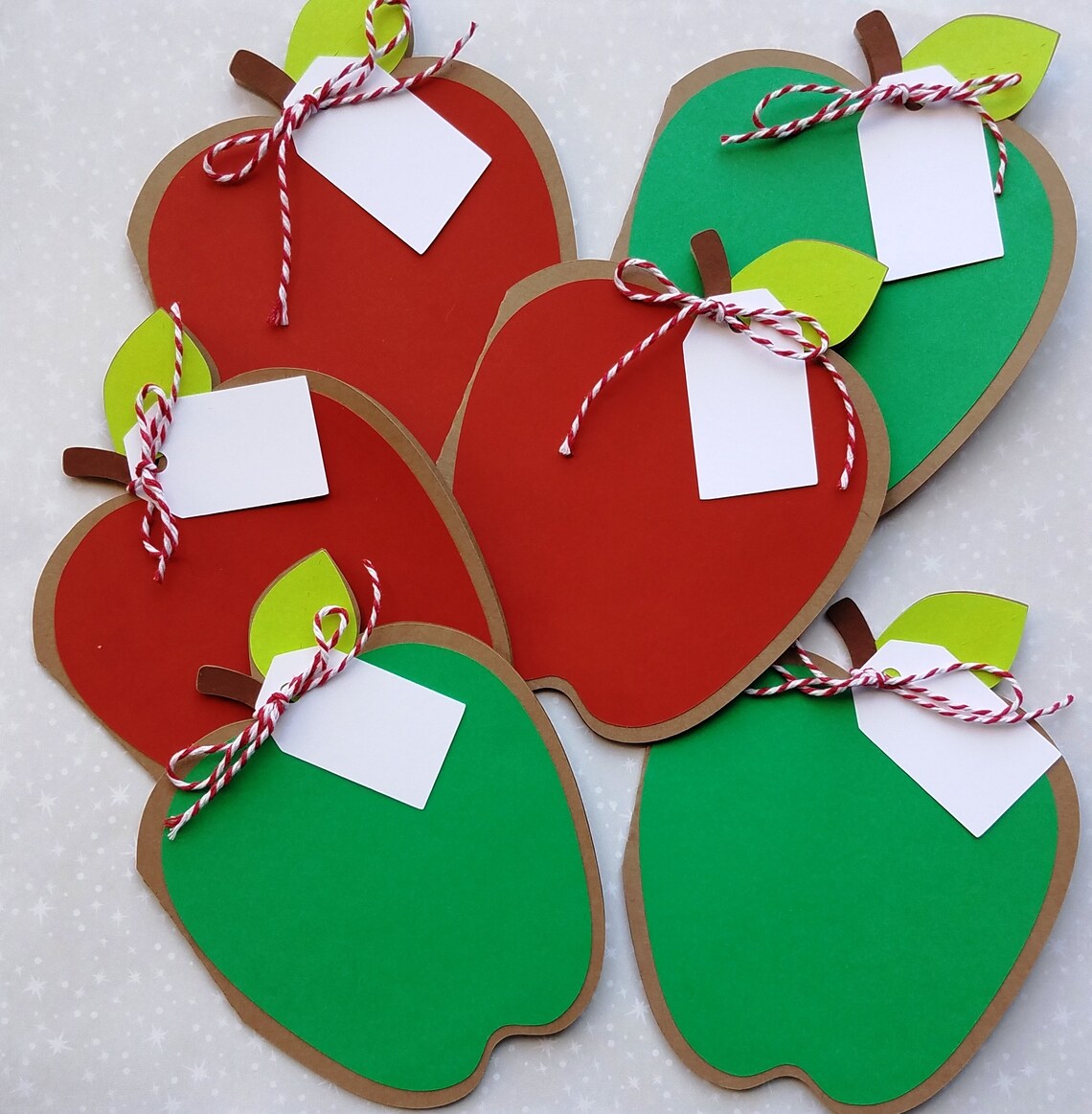 Gift Card Holder Red-Green Apple Teacher | Etsy