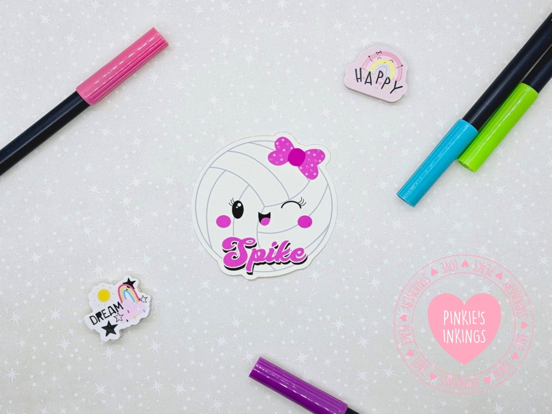 Vinyl Sticker, Kawaii Volleyball, Spike, Single Sticker - Etsy