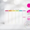 Printable EDITABLE Weekly Calendar, 11x8.5, Pastel Rainbow - Etsy Canada