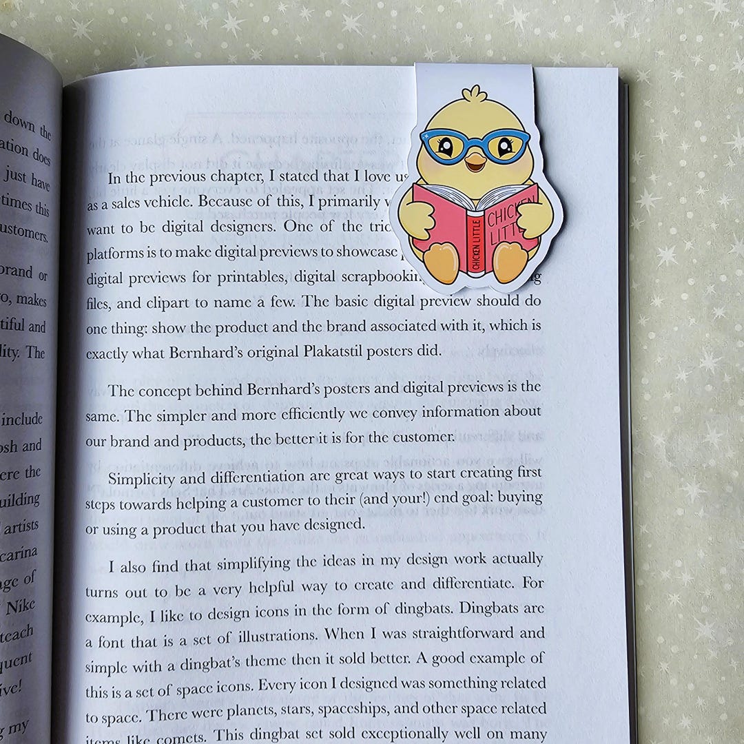 Kawaii Baby Chick Reading Magnetic Bookmark - Etsy