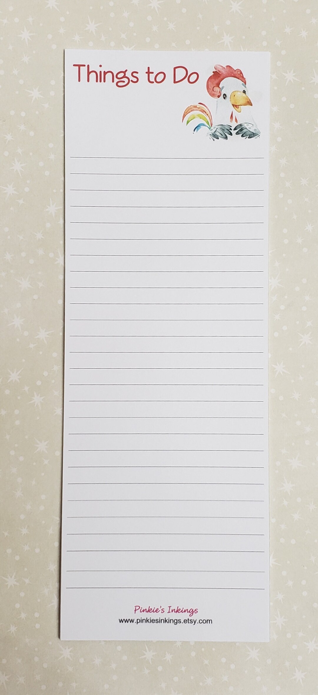 Lined Notepad, Things to Do, Little Rooster - Etsy