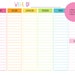 Printable Weekly Calendar 11x8.5 Pastel Rainbow - Etsy