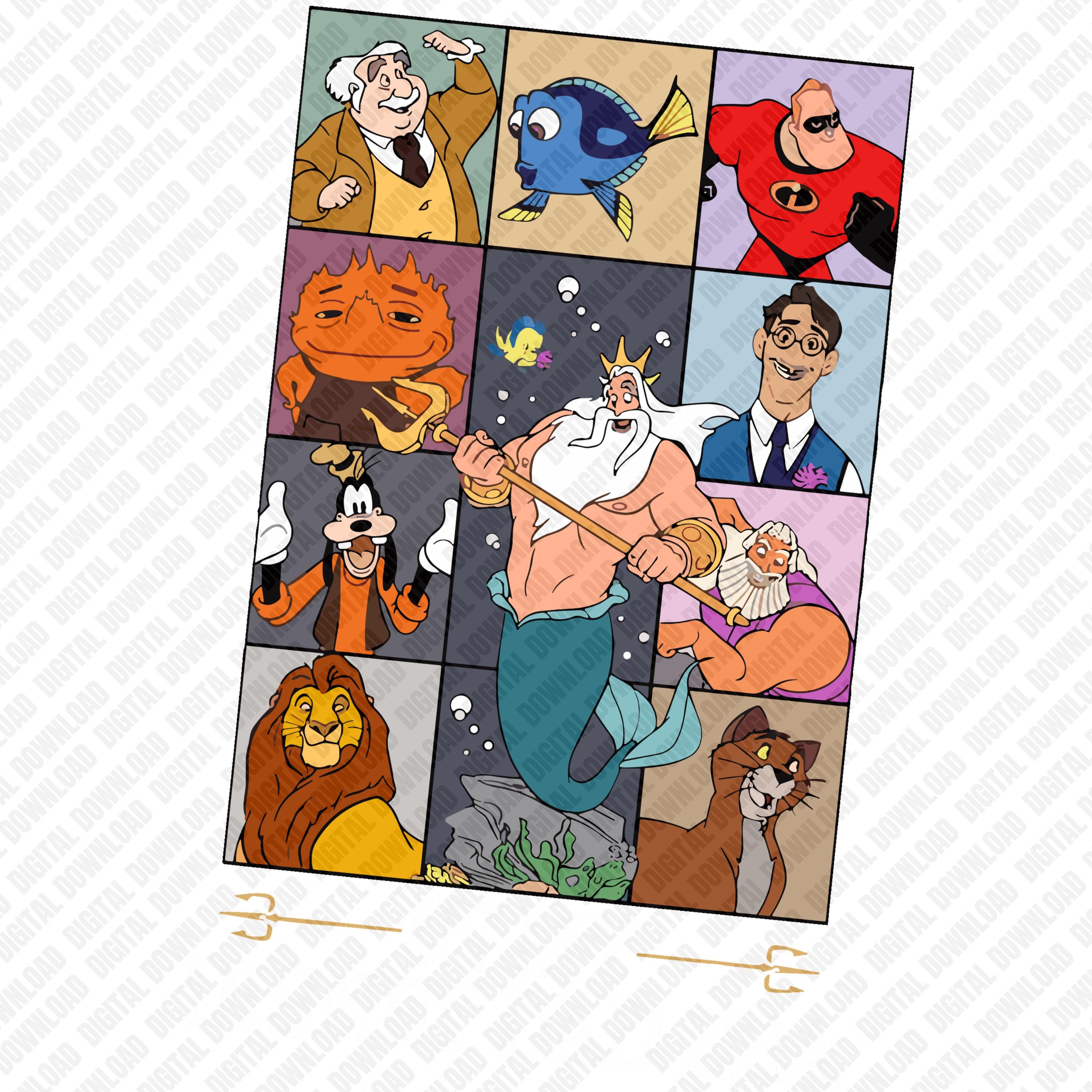 Pixar Cartoon Character PNG Bundle, Animated Movie Style Collage ...