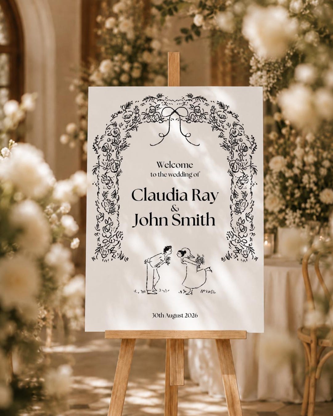 Secret Garden Wedding Welcome Sign Template, Printable Hand-drawn ...