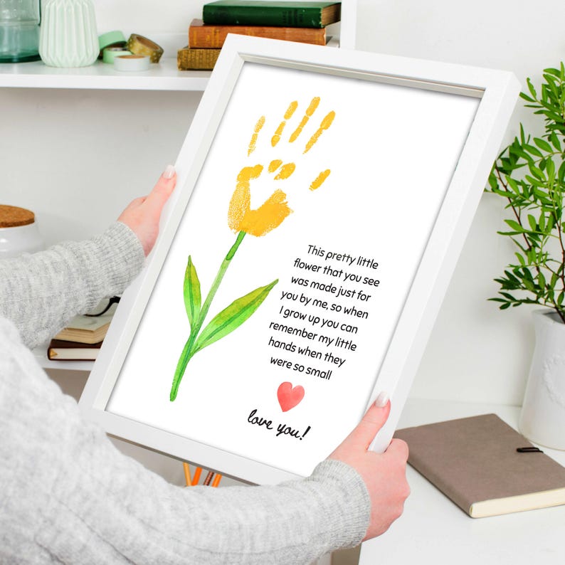 Flower Handprint Art for Mothers Day Handprint Craft Template Grandma ...