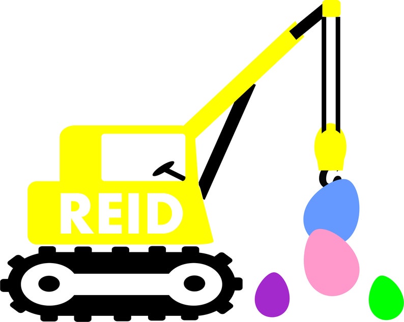 Easter Construction Crane With Eggs Files .SVG/.EPS Files - Etsy