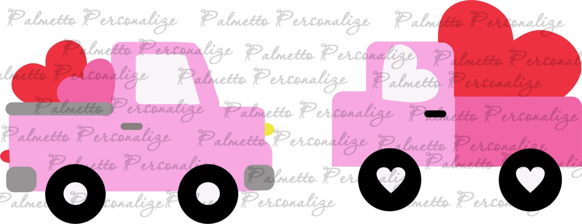 Valentines Truck With Hearts .SVG/.EPS Files - Etsy