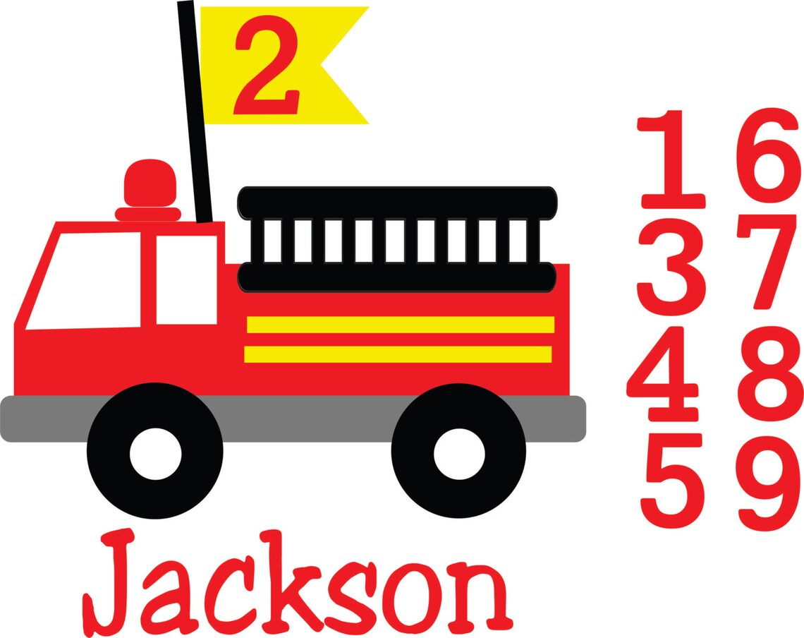 Birthday Fire Truck Files .SVG/.EPS Files - Etsy
