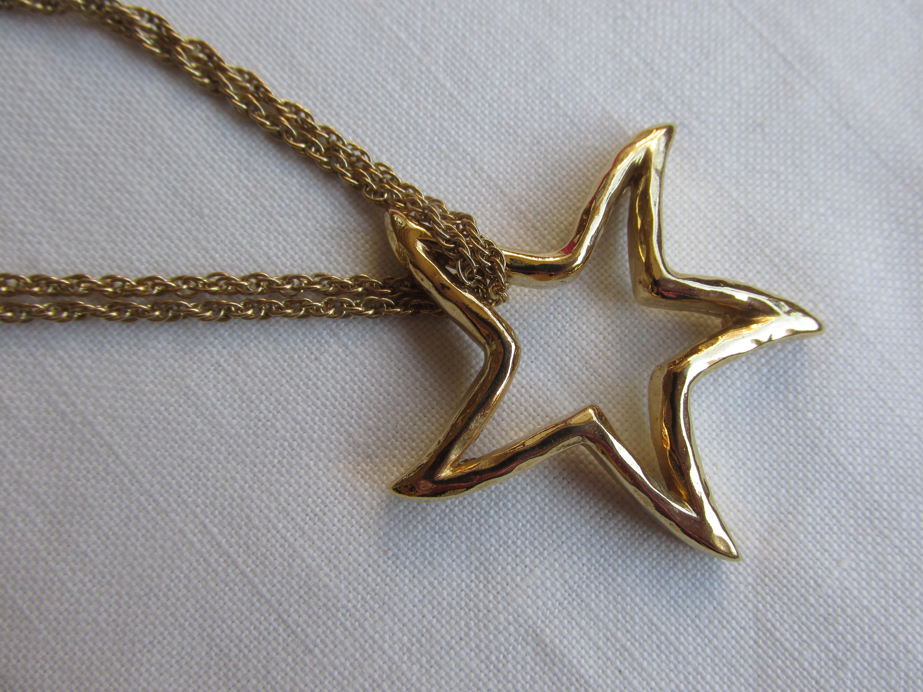 Givenchy Star Pendant on Double Chain Vintage Free Shipping - Etsy