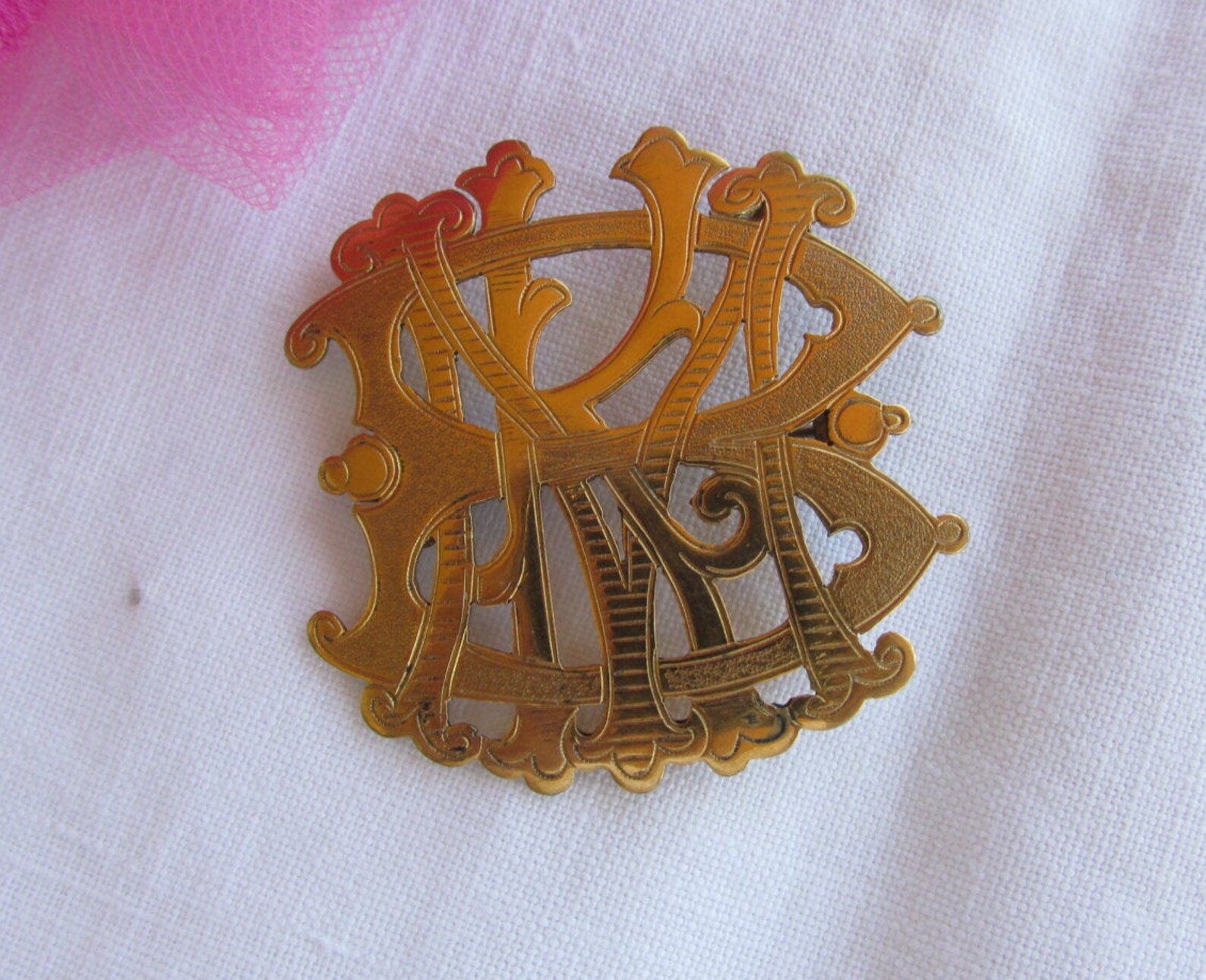 Brooch - Victorian Initial Brooch in Gold Plate - Antique - Free ...