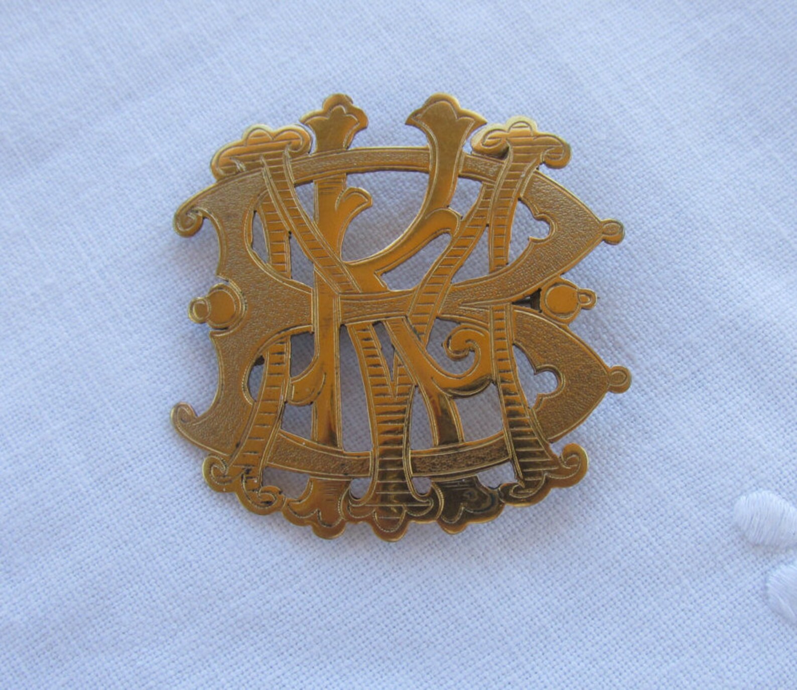 Brooch - Victorian Initial Brooch in Gold Plate - Antique - Free ...