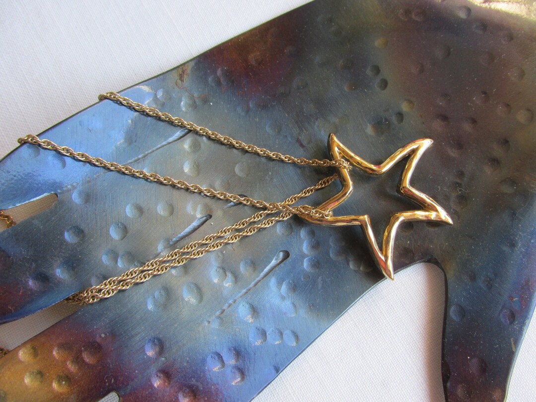 Givenchy Star Pendant on Double Chain Vintage Free Shipping - Etsy