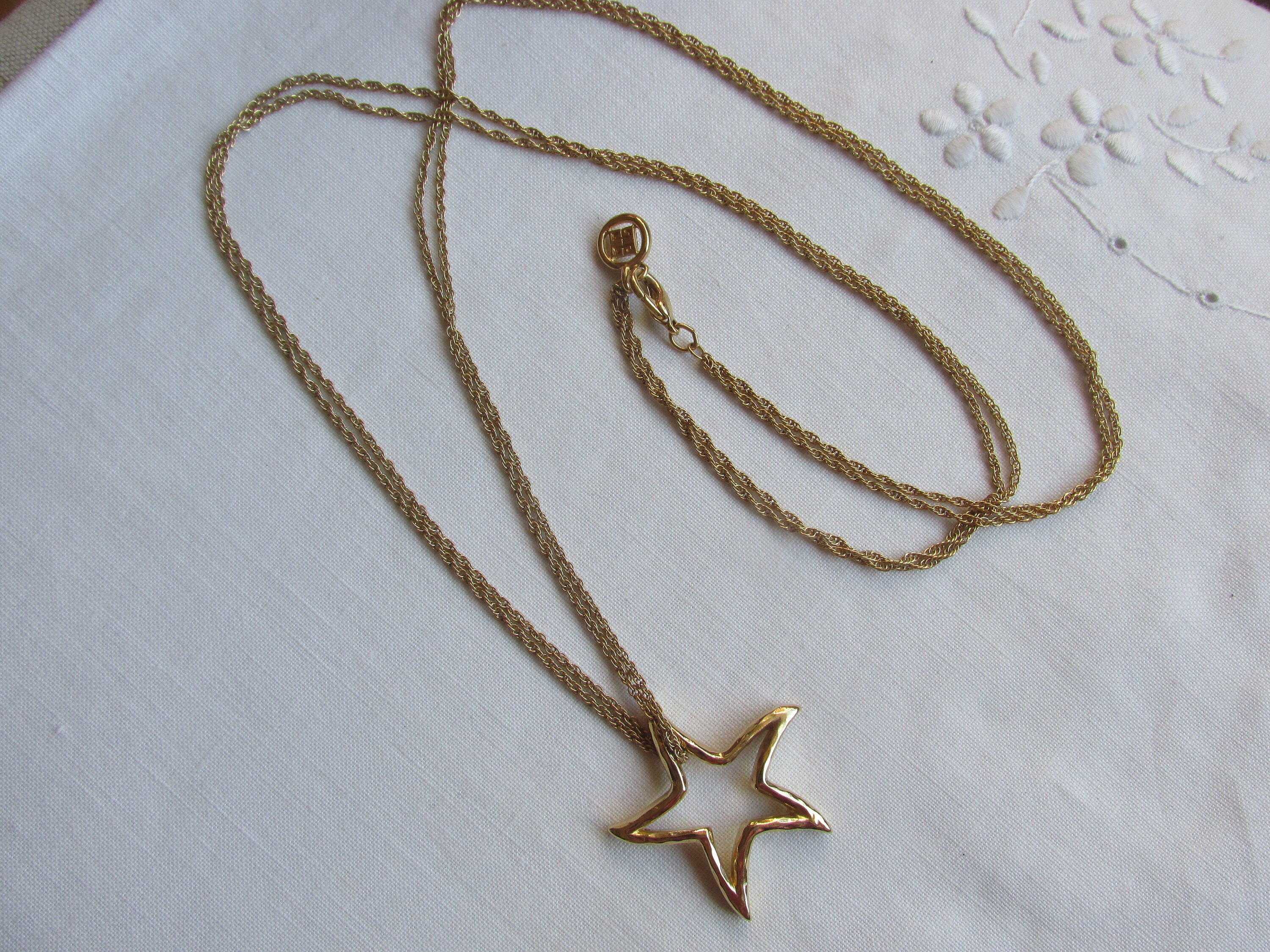 Givenchy Star Pendant on Double Chain Vintage Free Shipping - Etsy