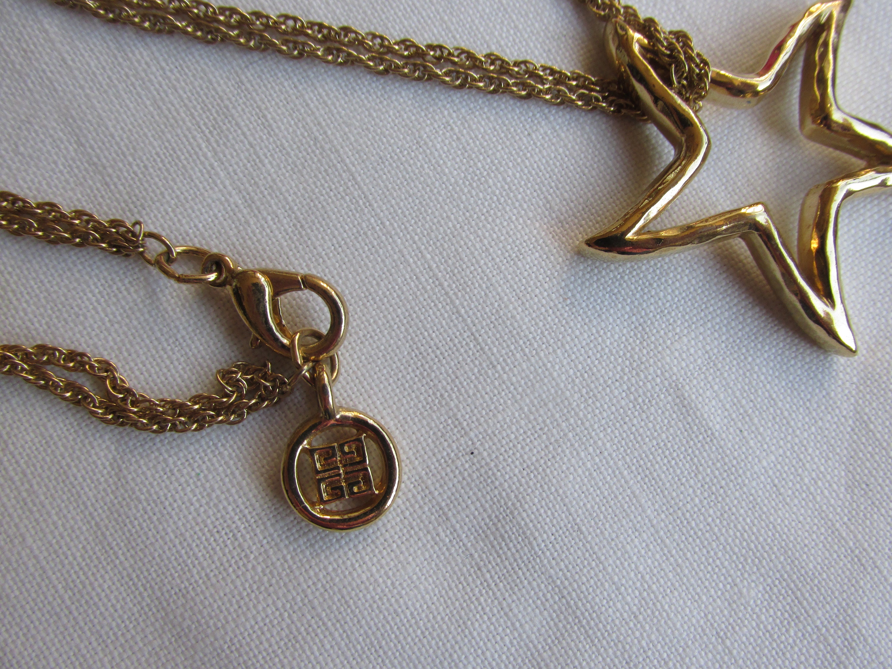 Givenchy Star Pendant on Double Chain Vintage Free Shipping - Etsy