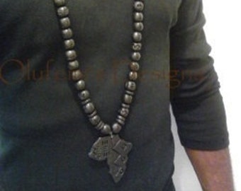 Handmade African Style Chunky Beaded Necklace Mens/unisex - Etsy