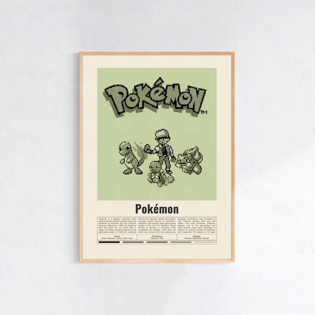 Pokemon Poster, Gaming Room Poster, Gaming Wall Poster, Gaming Print ...