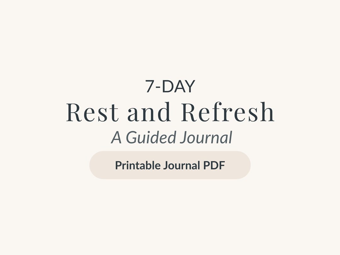 7-day Rest & Refresh Guided Journal | Christian Reflection Journal ...