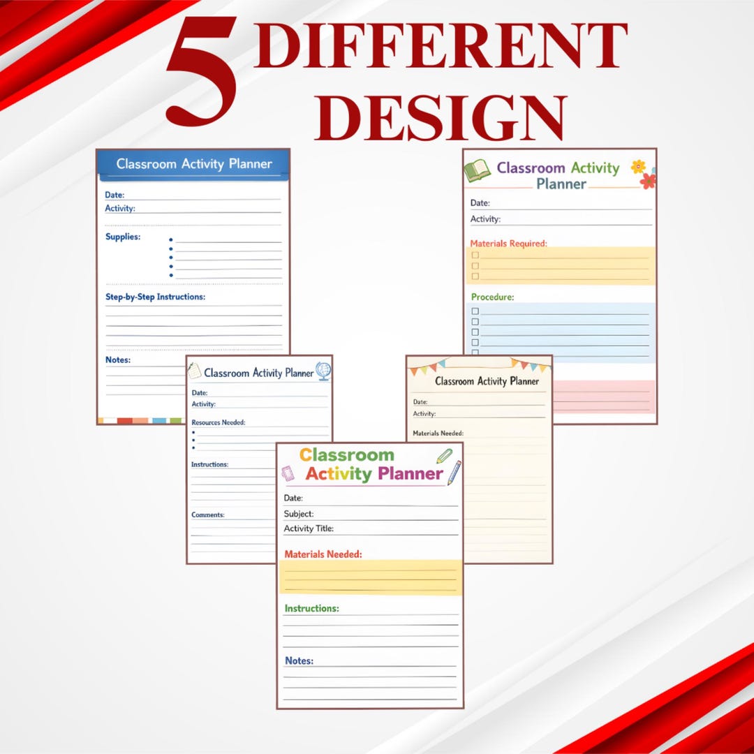 Classroom Activity Planner Printable for Teachers, Weekly Lesson ...