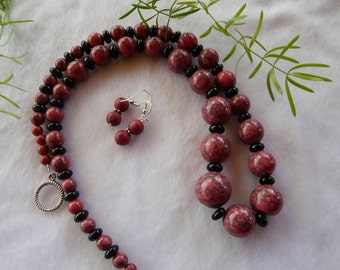 Red and black stone | Etsy