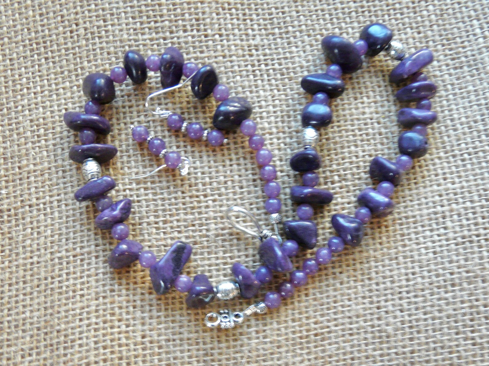 20 Inch Chunky Purple Quartzite Necklace With Matching Earrings - Etsy