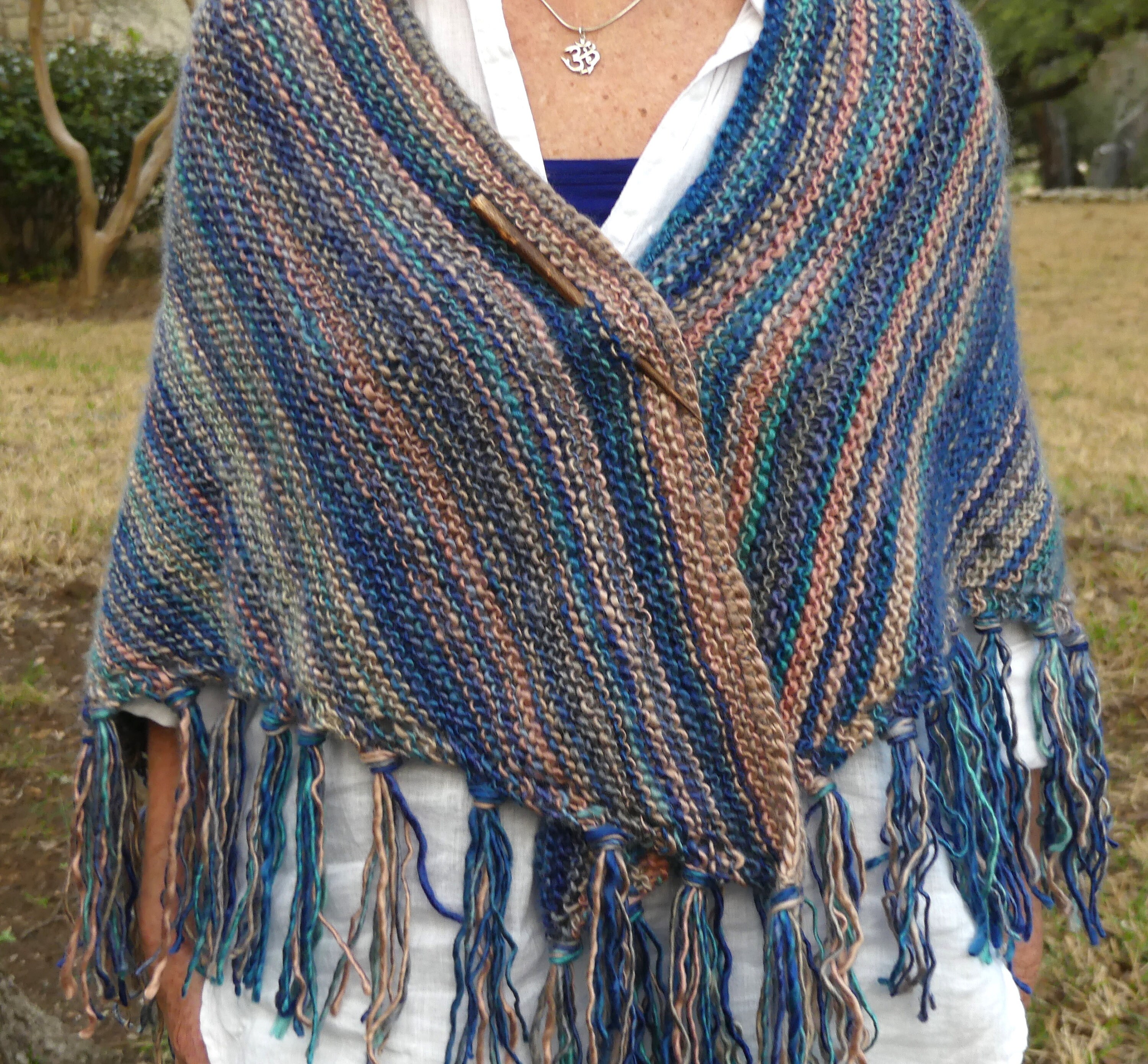 Shades of Blue Green and Peach Striped Acrylic Triangle - Etsy