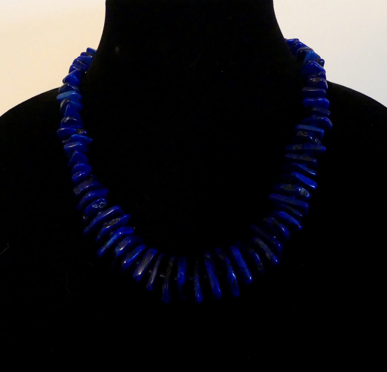19 Inch Royal Blue Freeform Stone Slabs Necklace With Earrings - Etsy