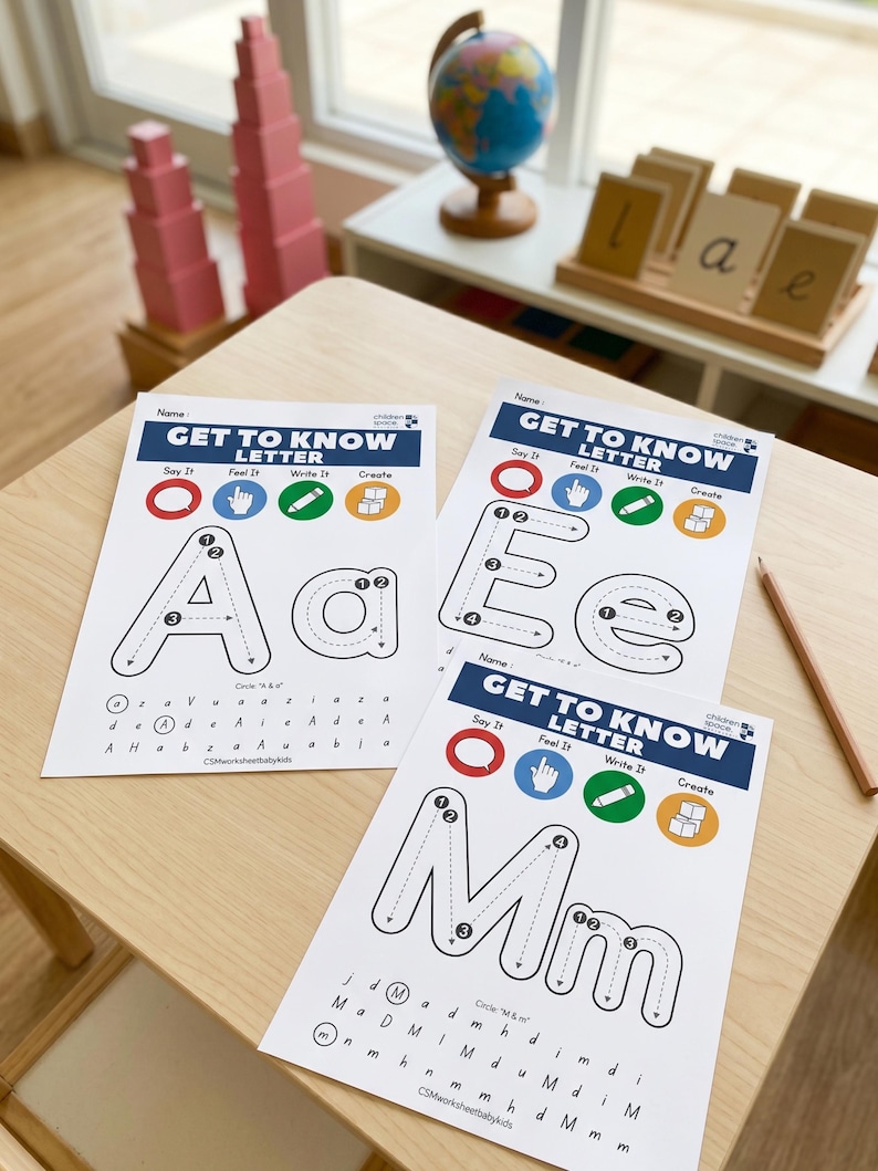 A-Z Alphabet Tracing Worksheets, Montessori Finger Trace & Write ...