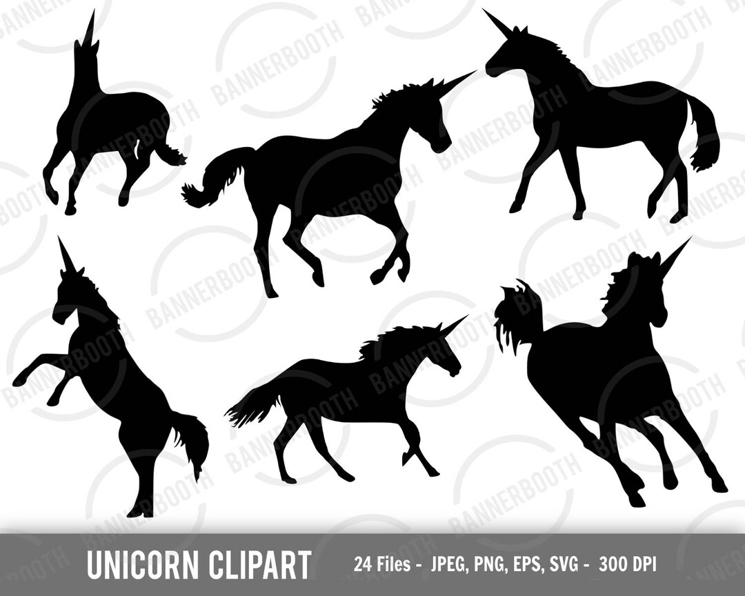 Unicorn Vector Art, Unicorn Shapes, Printable Unicorn Shapes, Unicorn ...