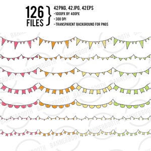 Bunting Digital Clipart Bunting Instant Download Cute | Etsy