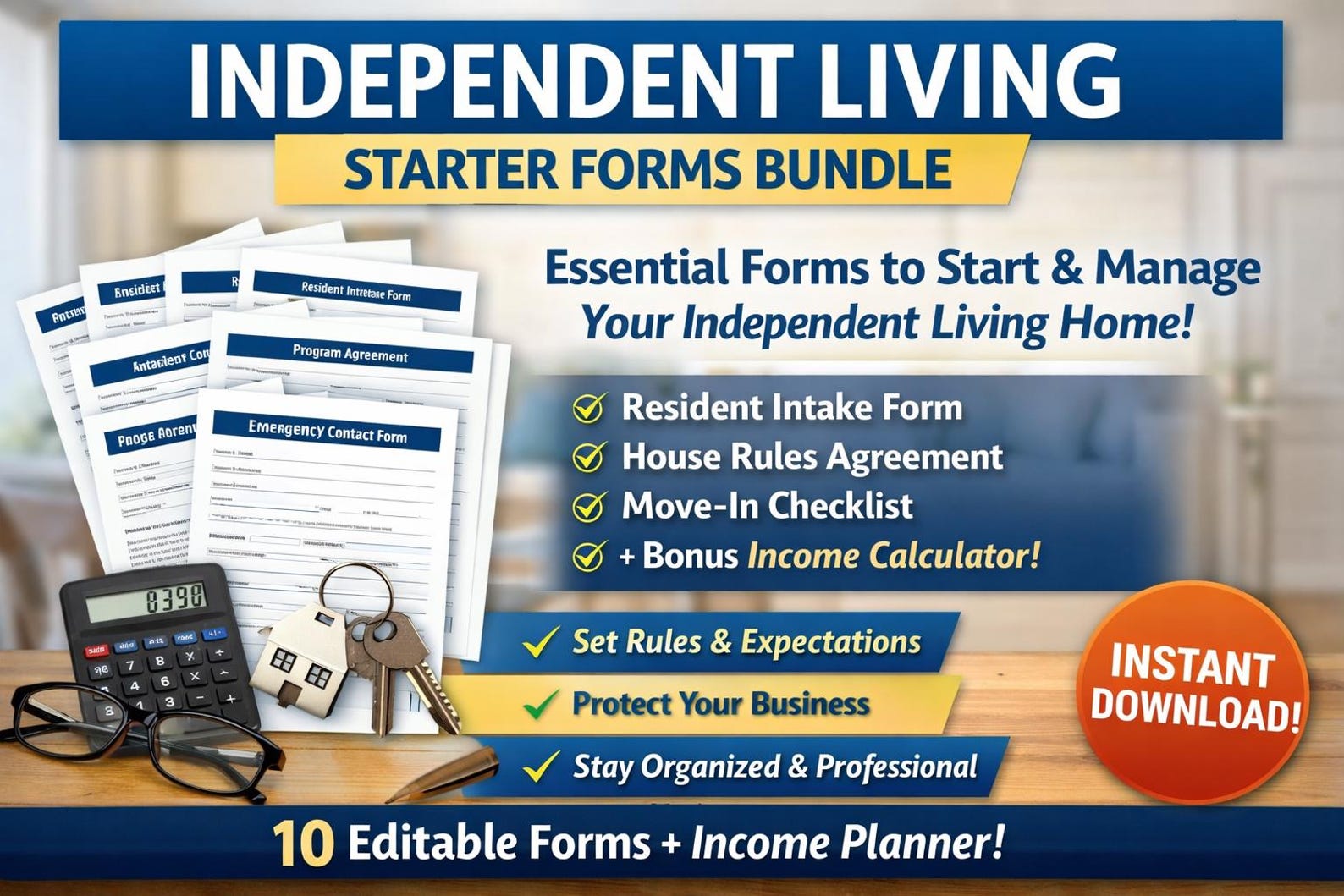 Independent Living Starter Forms for Shared, Transitional, and Co ...