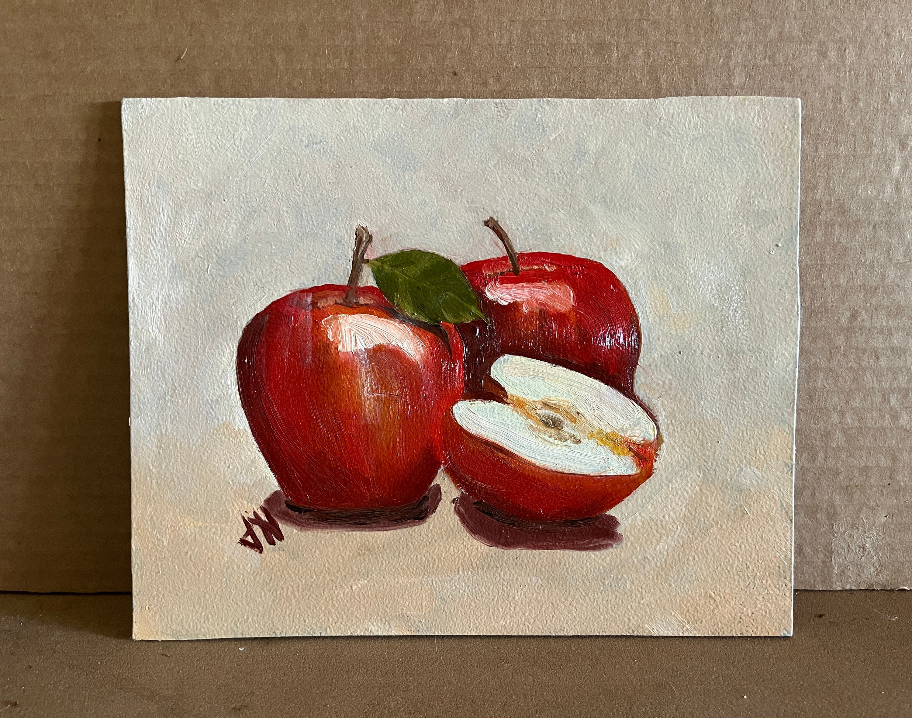 Still Life Oil Painting of Apples - Etsy