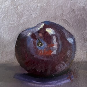 Still Life Oil Painting of a Plum - Etsy