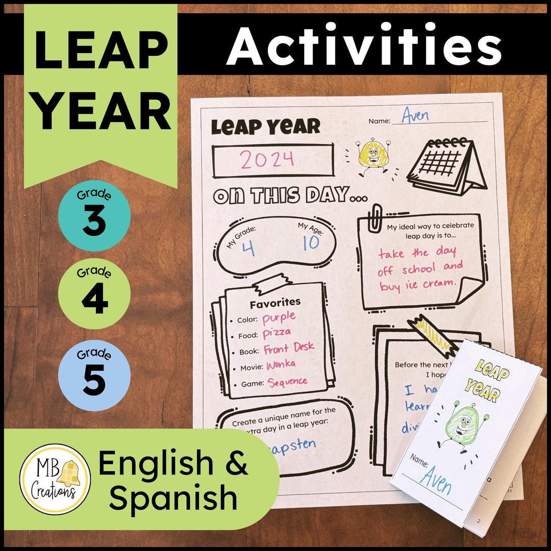 2024 Leap Year Activities for Students Leap Day Worksheets Fun Minibook ...