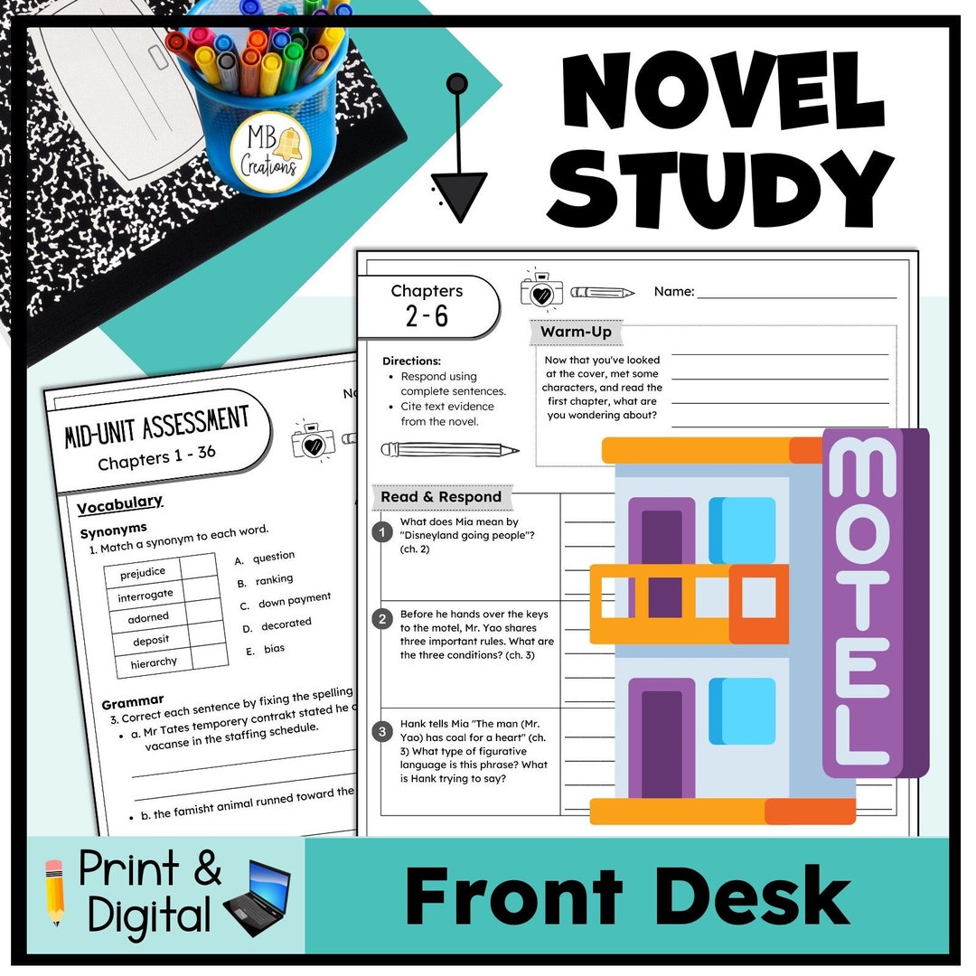 Front Desk by Kelly Yang Book Study, Comprehension Questions, and Novel ...