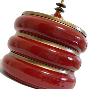 Vintage Red Pagoda Metal Stack Set Canisters Set of 3 Snack Containers ...