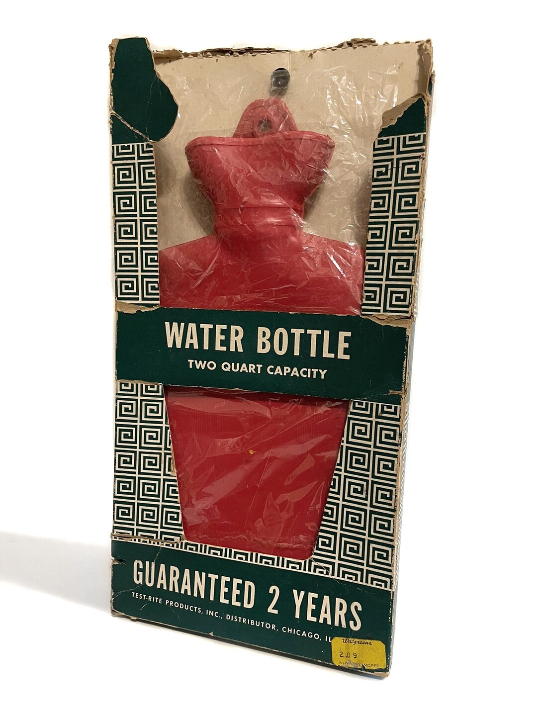 Vintage Walgreens Red Rubber Water Bottle 2 Quart/8 Cup Size Made by ...