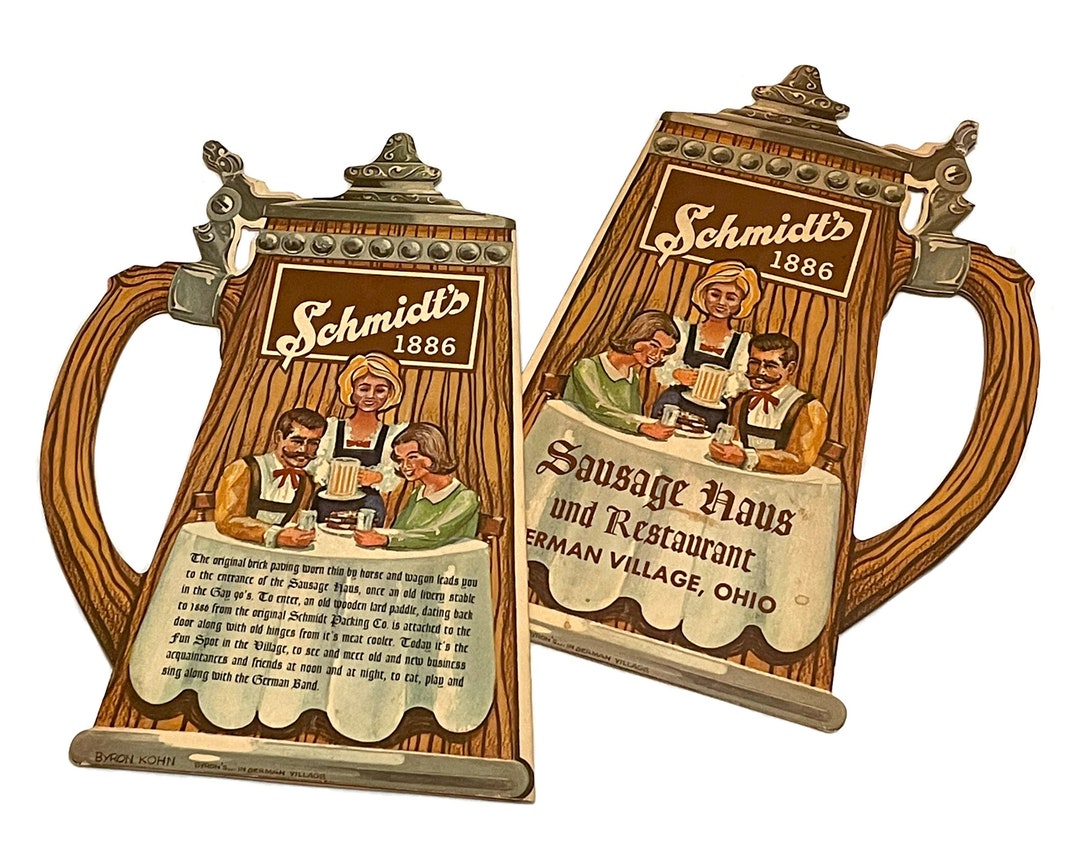 Vintage Restaurant Menus for Schmidt's Sausage Haus, German Village ...