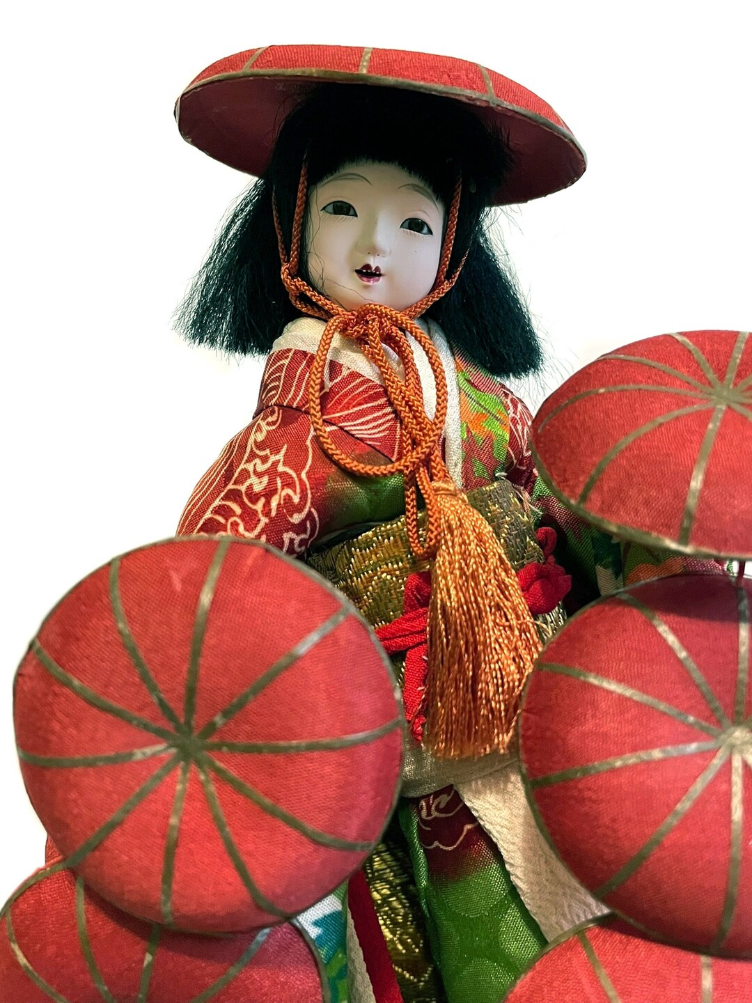 Vintage Japanese Geisha Doll: Red Hat Dancer in Display Case, 1950s - Etsy