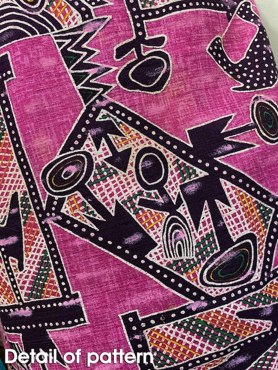 Vintage Barkcloth Batik Maxi Shift Dress MuuMuu - Mad… - Gem