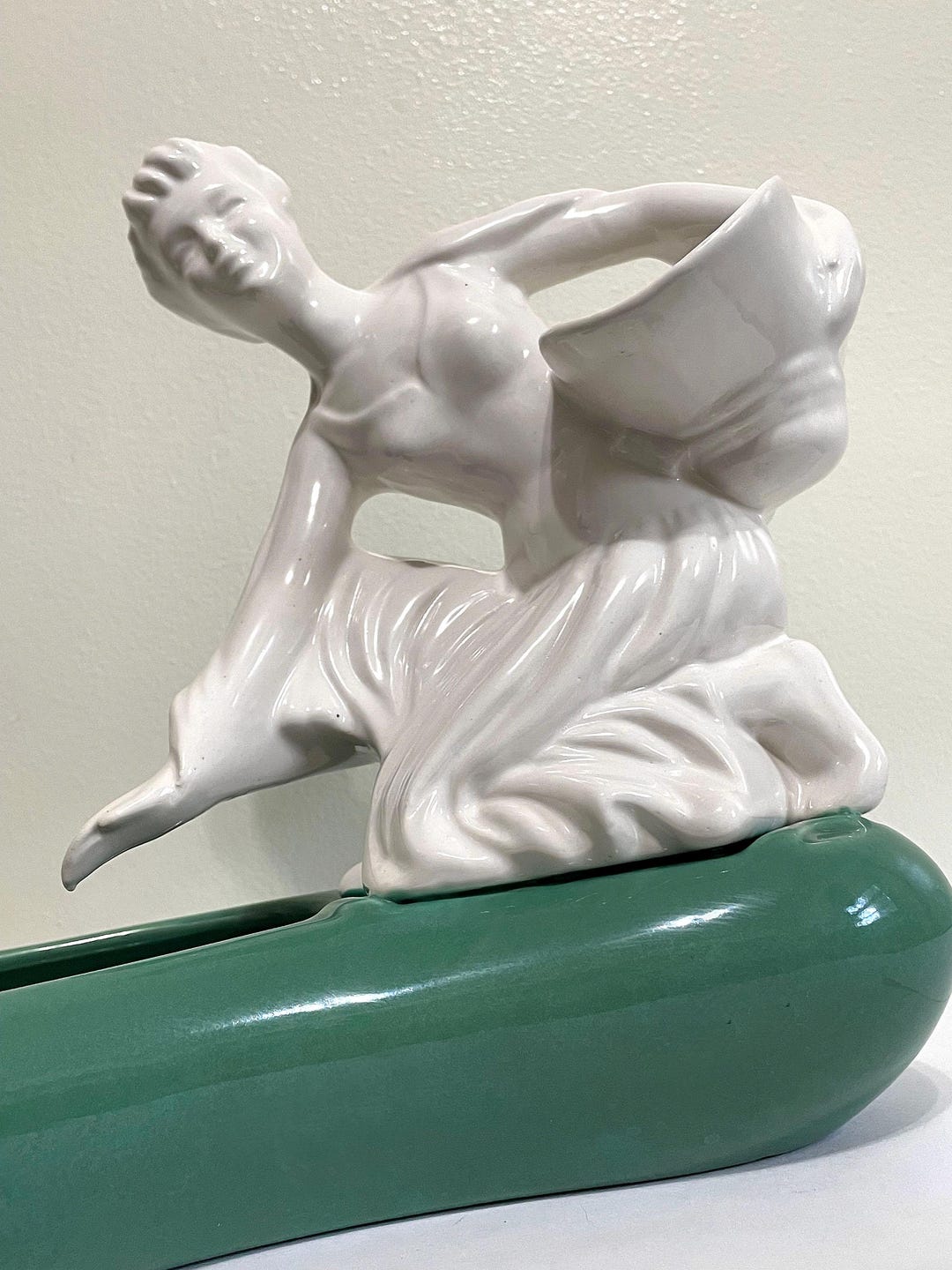 Vintage Haeger Pottery Planter: Lady With Basket, Garden Decor (1940s ...