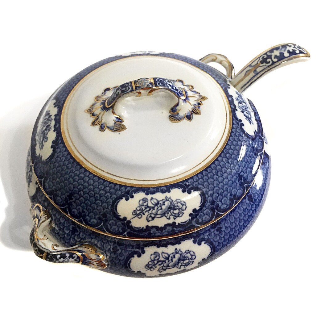 Vintage Covered Sauce Tureen W/ Ladle by Keeling Co Ltd, England ...