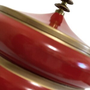 Vintage Red Pagoda Metal Stack Set Canisters Set of 3 Snack Containers ...