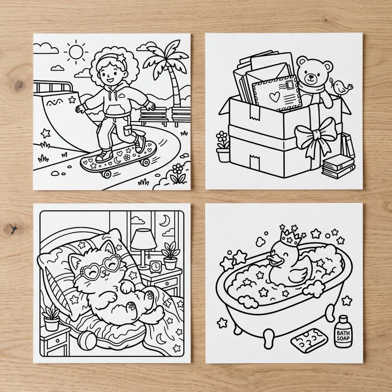 Think Pink Bold Easy Coloring Book, Cozy Relaxation Pages (digital ...