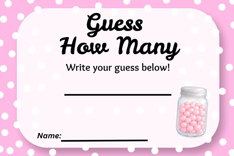 Pink Polka Dot Baby Shower Bundle, Editable Games (digital Download) - Etsy